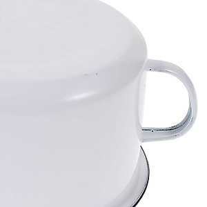 Alipis Antique Kitchen Bowl 2pcs Mixing Bowls Large Enamel on Ceramic Mug with Lid Handle Covered Ramen Noodle Soup Bowl Retro Enamelware Container 14X8CM 1.2L Noodle Bowl