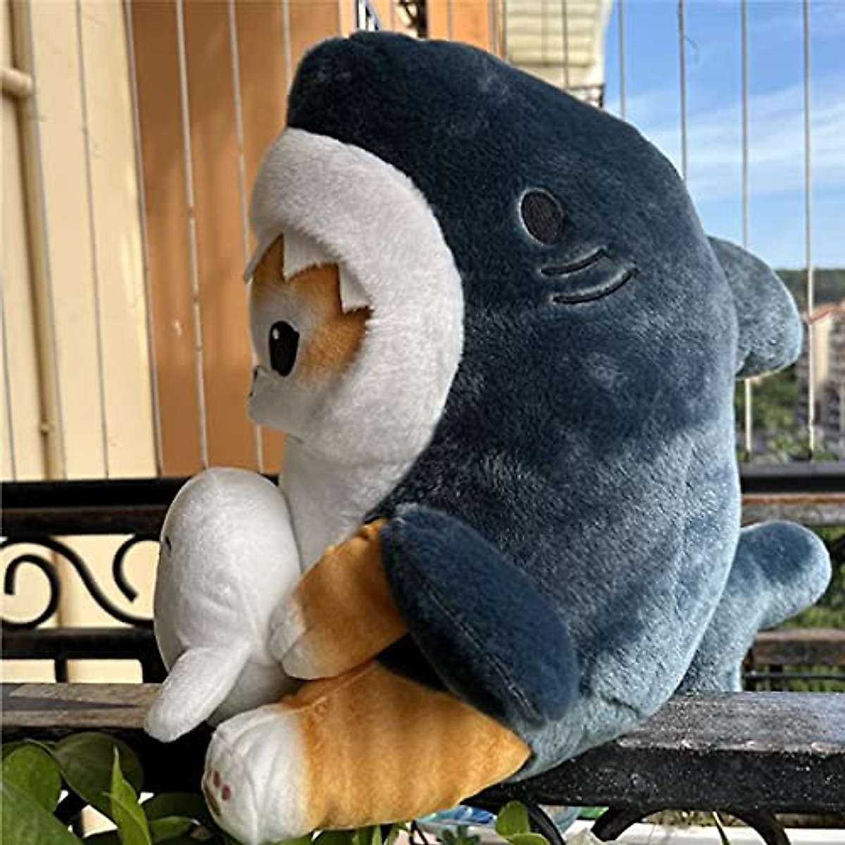 LKMYHY Cute Shark Cat Plush Toy Seal Cat Stuffed Animal Plushies Doll, 7'' Soft Stuffed Shark Kitten Pillow Christmas Birthday Gifts for Kids Boys Girls