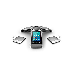 Yealink CP960-WirelessMic Conference IP Phone, 2 Wireless Expansion Microphones. 5-Inch Color Touch Screen. 802.11ac Wi-Fi, 802.3af PoE, Power Adapter Not Included