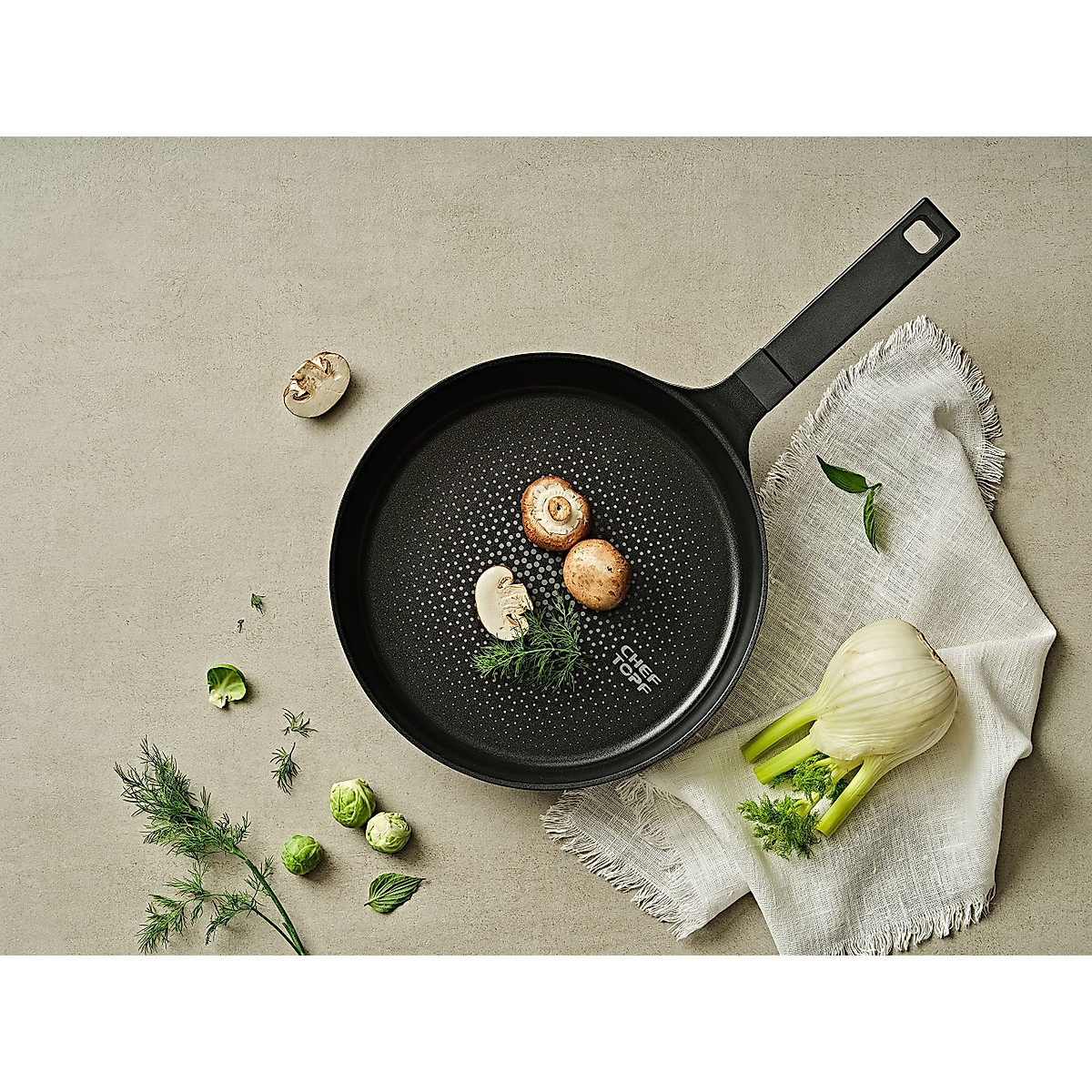 CHEF TOPF Practi Nonstick Frying Pan 12 Inch, Titanium Coating Ultra Non-stick Skillet, PFOA & PFOS Free