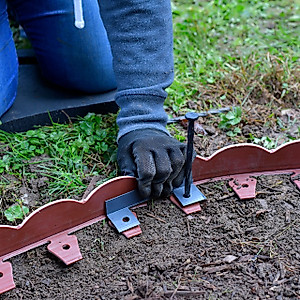 EasyFlex No-Dig Landscape Edging Connectors, Compatible with EasyFlex Traditional, Scalloped, and Tall Wall L-Shaped No-Dig Garden Edging, 5-Pack, Black