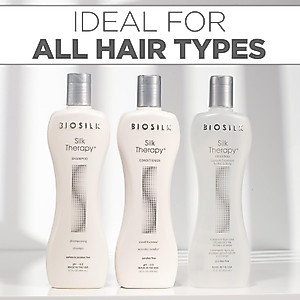 BioSilk 3-Piece Silk Therapy Shampoo, Conditioner & Serum Kit, Haircare For Incredible Shine, Sulfate, Paraben, & Cruelty-Free, 12 Oz (3 Products)