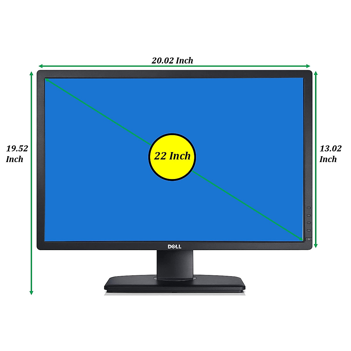 Dell P2213T Anti-Glare LED Backlit 22 Inch Monitor, VGA, Display Port, DVI, 16.7 Million Colors, USB 2.0 Downstream, USB 2.0 Upstream, 5ms Response Time, 60 Hz Refresh Rate (Renewed)