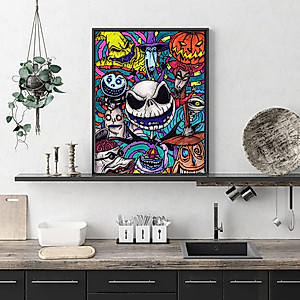 Nightmare Before Christmas Cross Stitch - Jack Needlepoint Counted Cross Stitch Kits for Beginners Adults Patterns Dimensions Embroidery Kits Arts and Crafts (11CT)