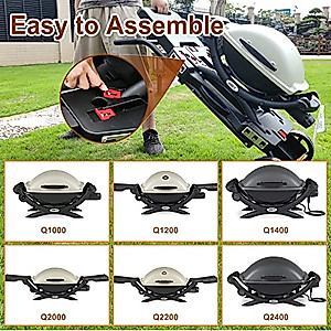 QuliMetal Portable Grill Cart for Weber Q1000, Q2000 Series Gas Grills and Blackstone 17” 22” Table Top Griddles, Portable Griddle Stand