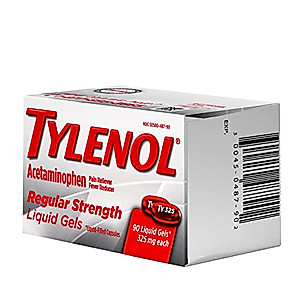 Tylenol Regular Strength Liquid Gels with 325 mg Acetaminophen, Pain Reliever & Fever Reducer, 90 ct