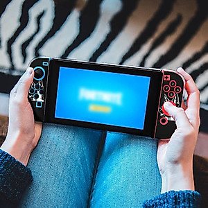 German Shepherd Head Printed Protective Case Cover Compatible with Switch Game Console Controller with Holder Stand