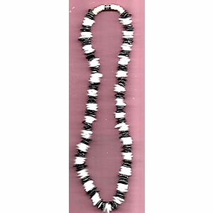 18" ROSE CLAM SHELL NECKLACE- FOR TEEN AGES COLOR BLACK AND WHITE