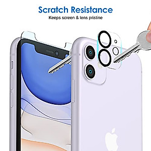 JETech Screen Protector for iPhone 11 6.1-Inch with Camera Lens Protector, Tempered Glass Film, 2-Pack Each