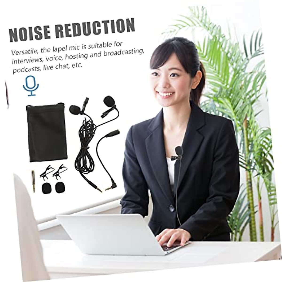 SUPVOX 1set Lavalier Mini Microphone Vlad and Niki Live Streaming Portable Wired Mic Lapel Clip-on Microphone Video Microphone Lapel Mic Grav Noise Canceling Microphone Miniature Aps