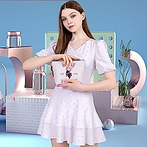 MEIKIUP The Owl House Inspired Makeup Bag Owl House Friends Group Gift The Owl House Fan Travel Toiletry Bag Hexside School of Magic and Demonics (AMITY Bag)