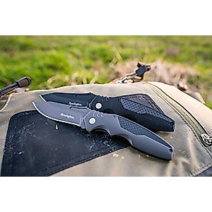 Remington Cutlery R30002 Tactical Series Liner Lock Titanium Coating Folding Knife with Pocket Clip, Black