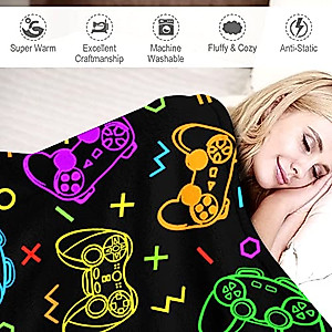 Gaming Blanket Gamer Gamepad Blankets Ultra Soft Flannel Throw Blanket Decor Bedding for Kids Boys Teen Men Adults 50"x40"