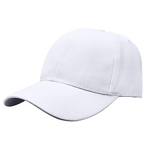 Gelante Bulk Plain Blank Baseball Caps Adjustable Back Strap. 001-White-144PC