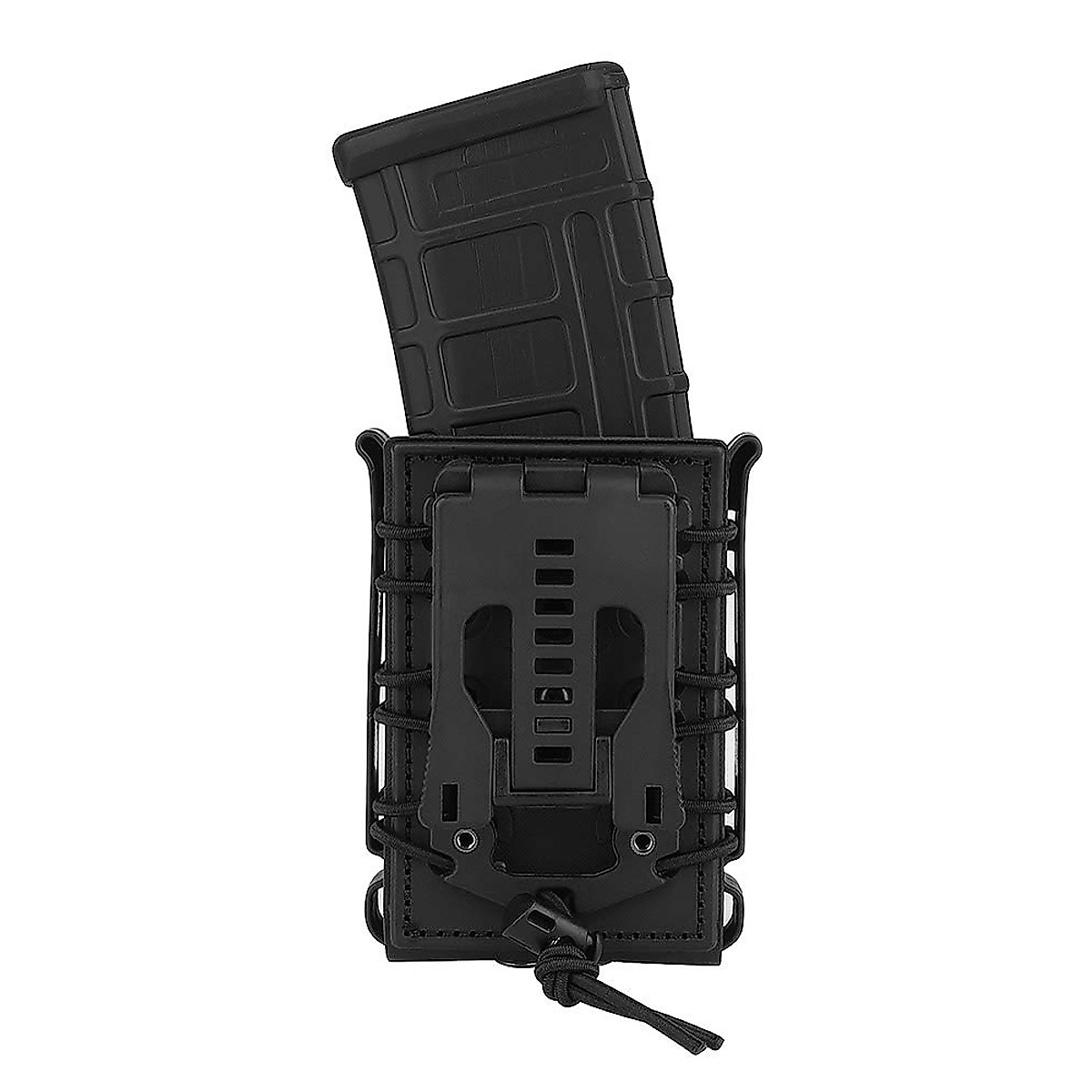 KRYDEX Magazine Pouch 5.56 with Belt Clip 7.62mm Open Top Mag Pouch (BK)