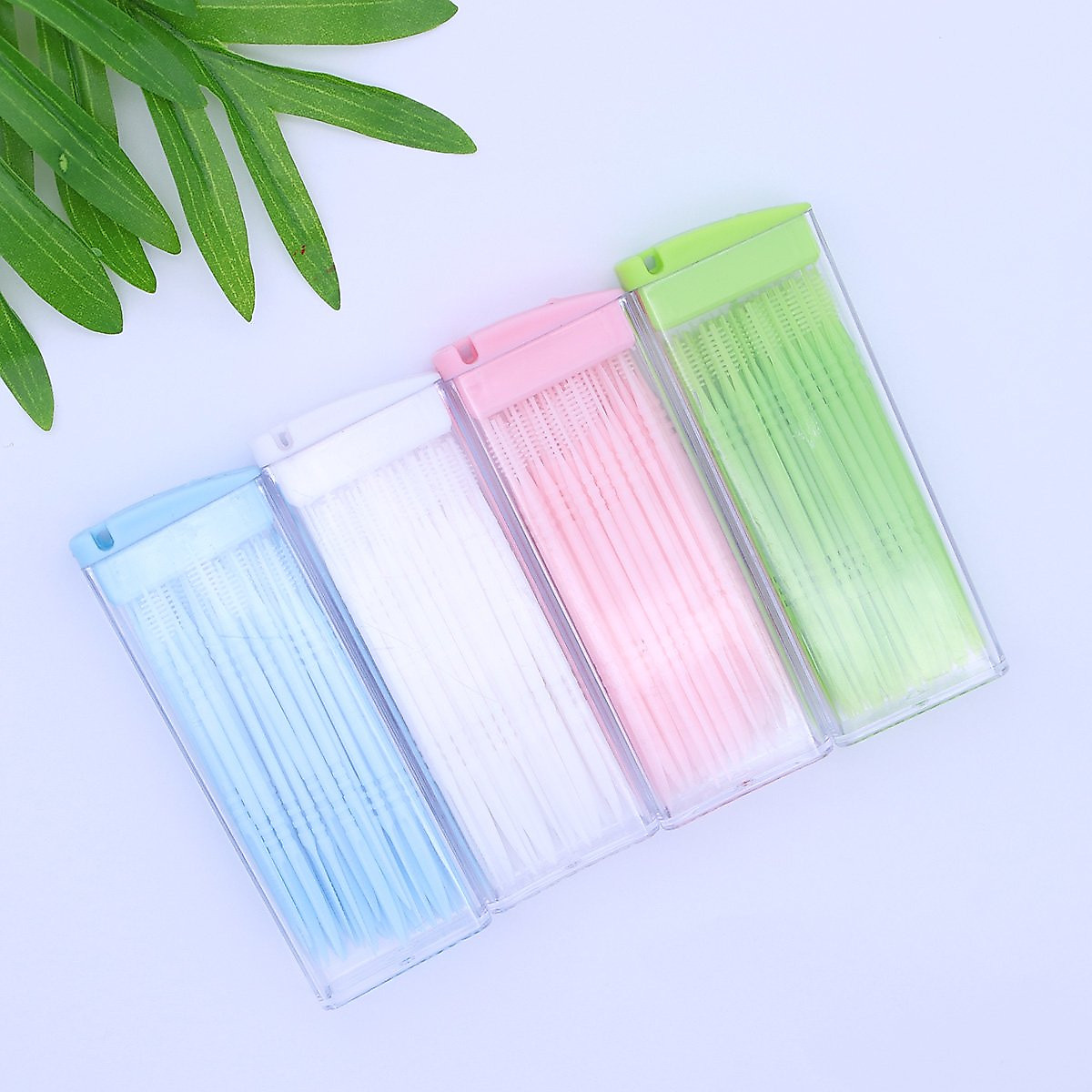 Healifty 200pcs Dental Plastic Toothpicks Double Head Cotton Swabs Oral Care Tooth Sticks