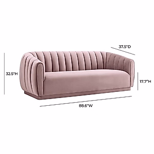 TOV Furniture Arno Collection Velvet Livingroom Sofa, Pink