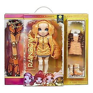Rainbow High Winter Break Poppy Rowan – Orange Fashion Doll and Playset with 2 Designer Outfits, Pair of Skis and Accessories, Kids and Collectors, Toy Gift Ages 6 7 8+ to 12