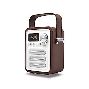 KNZ Retro2 Bluetooth 5.0 Vintage Style Speaker with FM Radio, 10W Speaker, Subwoofer, microSD and USB Streaming, Remote Control, Compatible with True Wireless Stereo