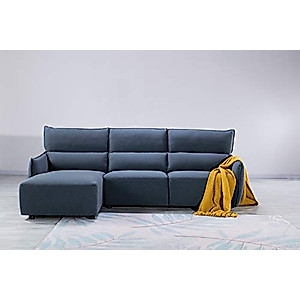 American Eagle Furniture AE-L550 Modern Fabric Upholstered Right Facing Sectional, 98", Blue