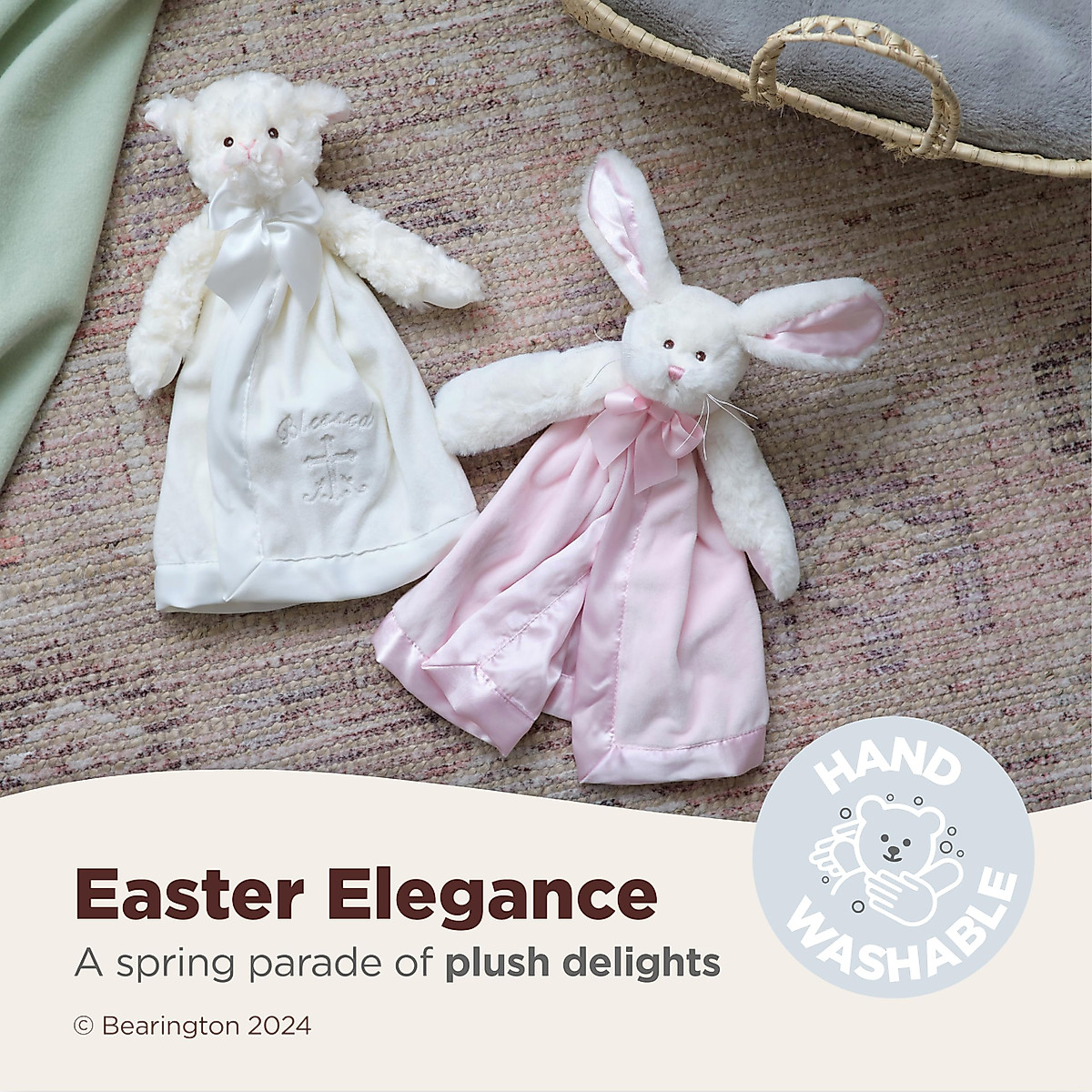 Bearington Baby Lil’ Hoots Snuggler, 15 Inch Pink Owl Plush Stuffed Animal Security Blanket Lovey for Babies