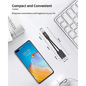 NIMASO USB Type C to 3.5mm Headphone and Charger Adapter, 2 in 1 Headphone Jack Charging Power Aux Cable Compatible with Pixel 4 3 XL, Galaxy S21 S20 S20+ Plus iPad Pro Air 4 Mini 6