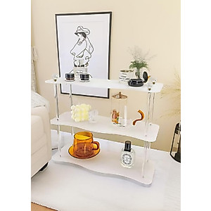 QIXIN Acrylic countertop Organizer, 3-Layer Acrylic Bathroom Sink Organizer countertop Vanity Shelf Cosmetic Perfume Display Shelf (Matte Color)