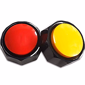 BOSKEY Dog Training Buzzer recordable Button-Record and Playback Any Message You want-10 Seconds Record Button 2 Colors(Including Battery) (Yellow+Red)