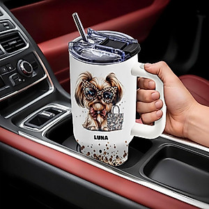 Personalized Dog Tumber with Lhasa Apso Dog’s Name – Custom Cup for Dog Moms, Ideal Gift for Mother's Day, Birthdays & Christmas, Ceramic Tumber, 40oz h0wntz
