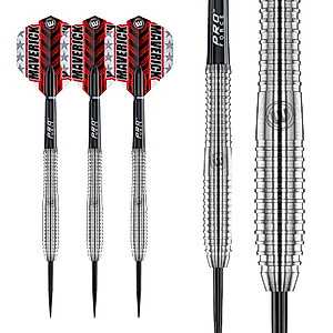 Winmau Maverick 22 Gram Professional Steeltip Tungsten Darts Set with Flights and Stems (Shafts)