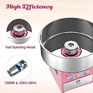 Commercial Cotton Candy Machine, Tabletop Electric Cotton Candy Maker for Birthday, School Function, or Social Events-Pink