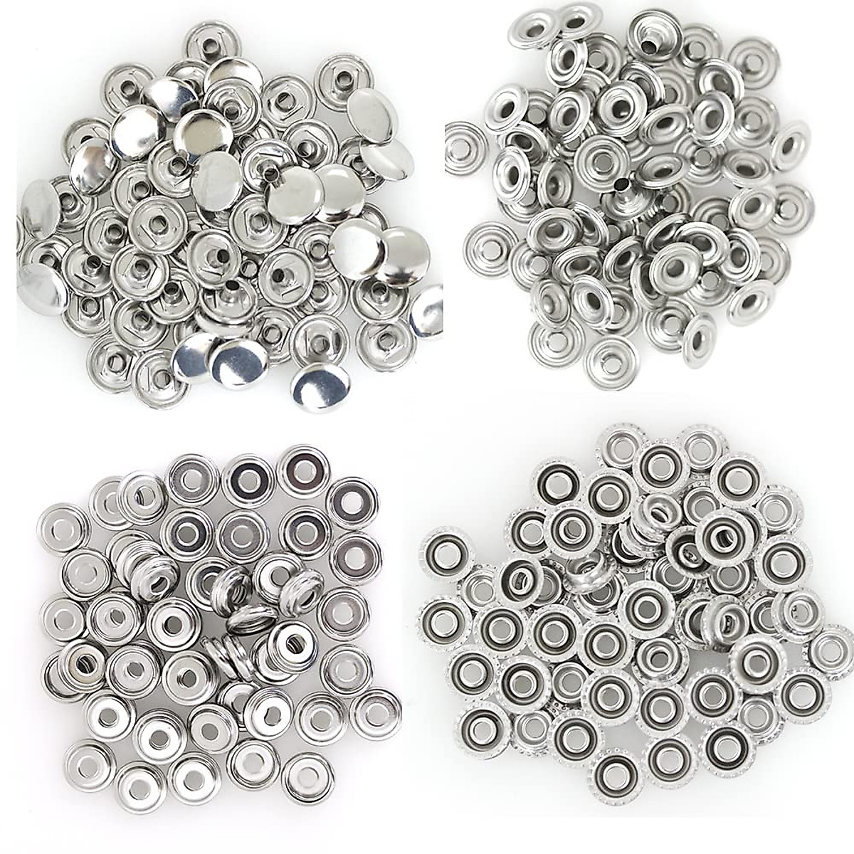 240 Pieces Stainless Steel Snap Fastener, BetterJonny 15mm Heavy Duty Snap Button Press Stud Cap for Marine Boat Canvas Bag Leather DIY Craft