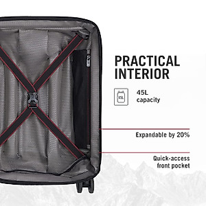 Victorinox Spectra 3.0 Frequent Flyer Plus Carry-On - Modern Hardside Carry-On Luggage - Rolling Suitcase with Spinner Wheels - Holds Travel Accessories - 45 Liters, Black