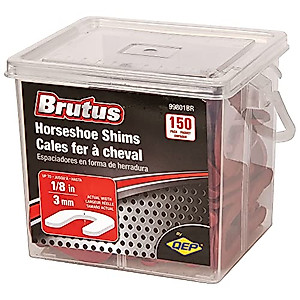 Brutus 99801BR, 1/8-Inch, Pail of 150 Horseshoe Shim Tile Spacers, Red, Count