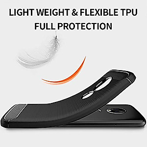 Moto G7 Power Case,Moto G7 Supra Case,Slim Soft Skin Silicone TPU Flexible Rubber Lightweight Shock Absorption Anti-Scratch Protective Case Cover for Motorola G7 Power,Brushed Black