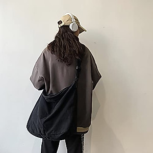 Canvas Messenger Bag Large Hobo Crossbody Bag Canvas Shoulder Tote Bag for Women and Men