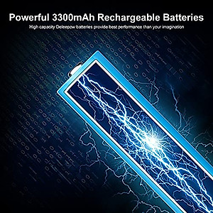 Deleepow AA Rechargeable Batteries NiMH, 3300mAh High Capacity Pre-Charged Double A Battery, 1.2V Low Self Discharge, Pack of 8