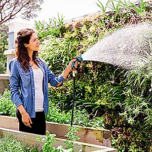 Garden Hose Nozzle, 10 Patterns Metal Water Hose Nozzle Heavy Duty Hose Spray Nozzle with Thumb Control for Watering Lawns,Car Washing,Bathing Pets