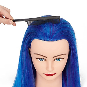 Headwinn Mannequin Head with Hair 26"-28" Synthetic Fiber Long Hair Styling Training Head Manikin Cosmetology Doll Head Free Clamp Stand (6RB1711WD0320)