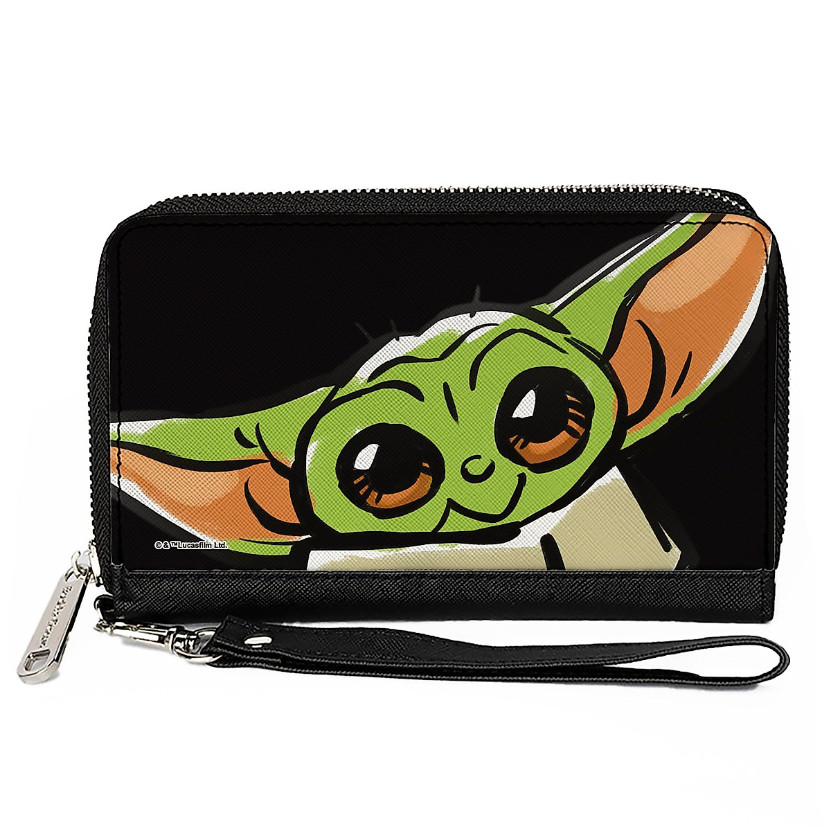 Buckle-Down Women's PU Zip Around Wallet Rectangle-Star Wars The Child, 7.5"x4.5"