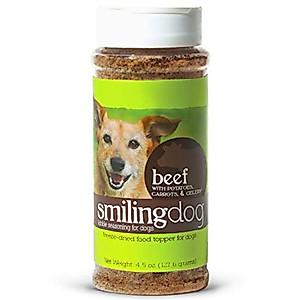 Herbsmith Kibble Seasoning – Freeze Dried Beef – DIY Raw Coated Kibble Mixer - Dog Food Topper for Picky Eaters, 4.5 oz (Packaging May Vary)