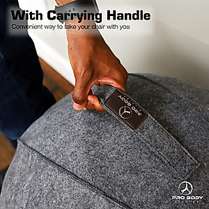 ProBody Pilates Yoga Ball Chair - Exercise Ball Chair for Home or Office, Balance Ball Chair with Yoga Ball Cover, Upgrade Stability Ball with Attractive Cover (Sepia, 24 in)