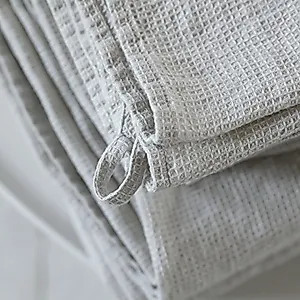 LinenMe Linen Wash Cloths Waffle Silver, 12" x 12"