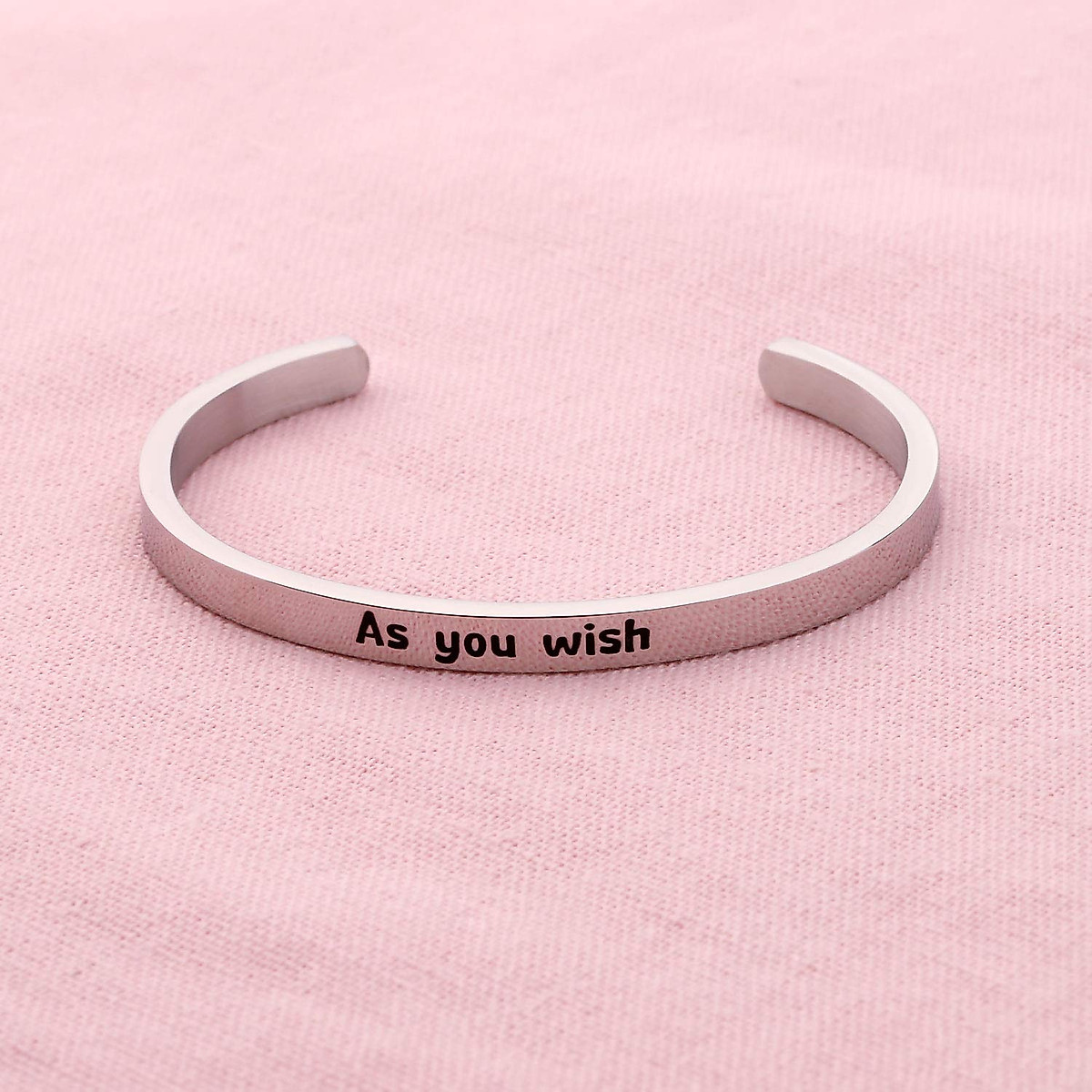 LQRI The Princess Inspired Bracelet As You Wish Cuff Bangle Princess Inspired Quote Gift for Women (B-As you wish)