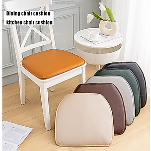 Leather Dining Chair Cushion, 1/2/4 Packs Horseshoe Seat Cushion Non Slip Chair Pad, Waterproof Seat Cushions 43x40cm(Set Of 1), 43x40cm(Set Of 2), 43x40cm(Set Of 4) ( Color : Dark green , Size : 40*4