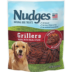 Blue Buffalo Nudges Grillers Natural Dog Treats, Steak, 16oz Bag