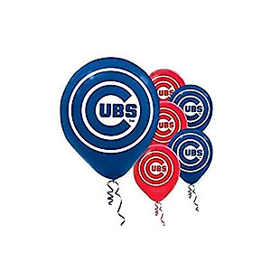 Chicago Cubs MLB Latex Balloons - 12" (Pack Of 6) - Perfect For Game Day Celebrations And Parties