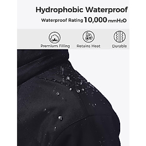 wantdo Kids Boys' 3 in 1 Snowboard Jacket Hooded Warm Winter Coat Fleece-Lined Waterproof Black 10-12