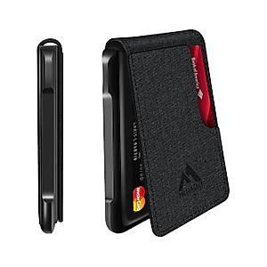 MURADIN Mens Wallet Tactical Bifold Wallets for Men Metal RFID Blocking Aluminum Money Cards Holder Gifts for Men (Black PU)