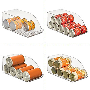 mDesign Compact Plastic Kitchen and Pantry Storage Organizer Bin for Tall Skinny Soda/Pop Cans - Kitchen, Pantry, Refrigerator - 2 Pack - Clear